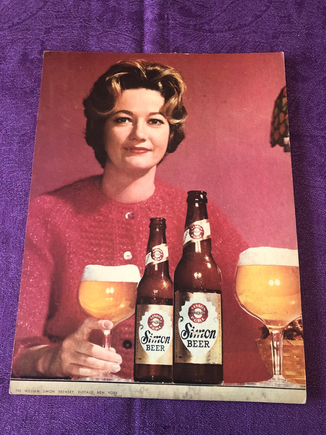1950s Simon Beer Advertisement: Buffalo NY Brewery Cardboard Poster - Etsy