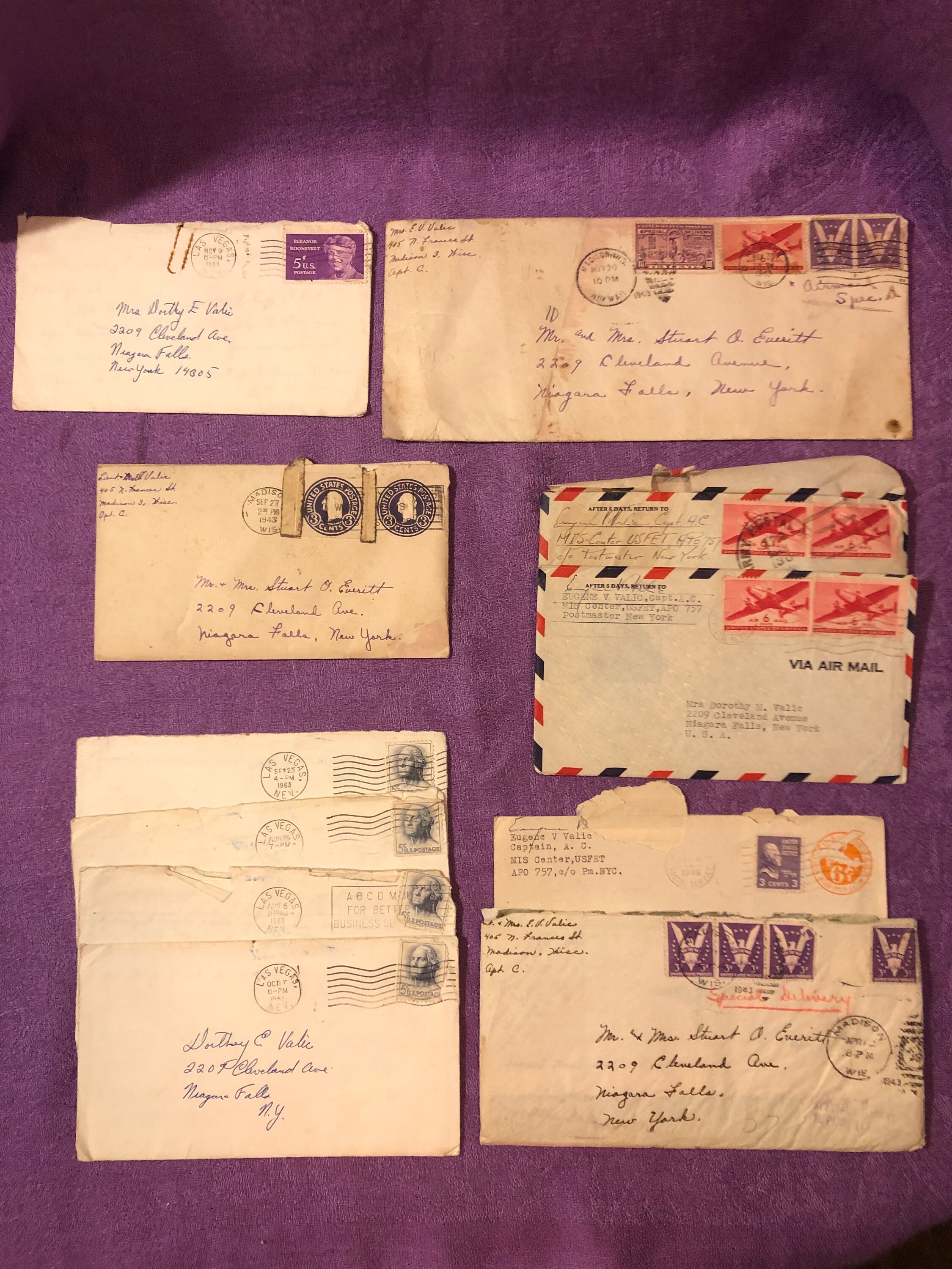World War 2 Letters With Canceled Stamps, Ephemera, Rare, Vintage Mail ...