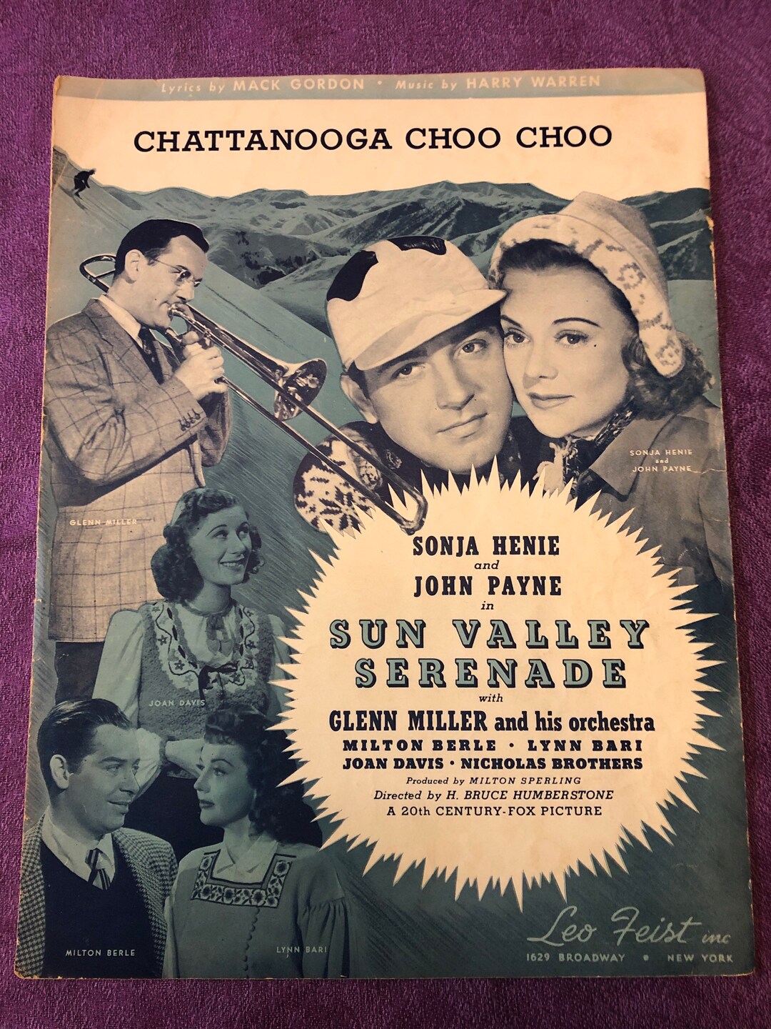 Sheet Music, Chattanooga Choo Choo Sheet Music, Sonja Henie and John ...