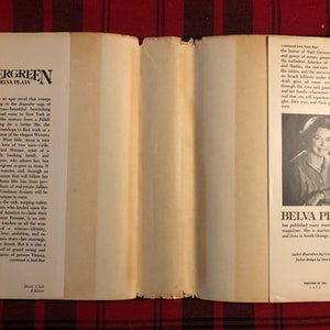 Evergreen, by Belva Plain, First Edition, Hardcover Book, 1978 - Etsy