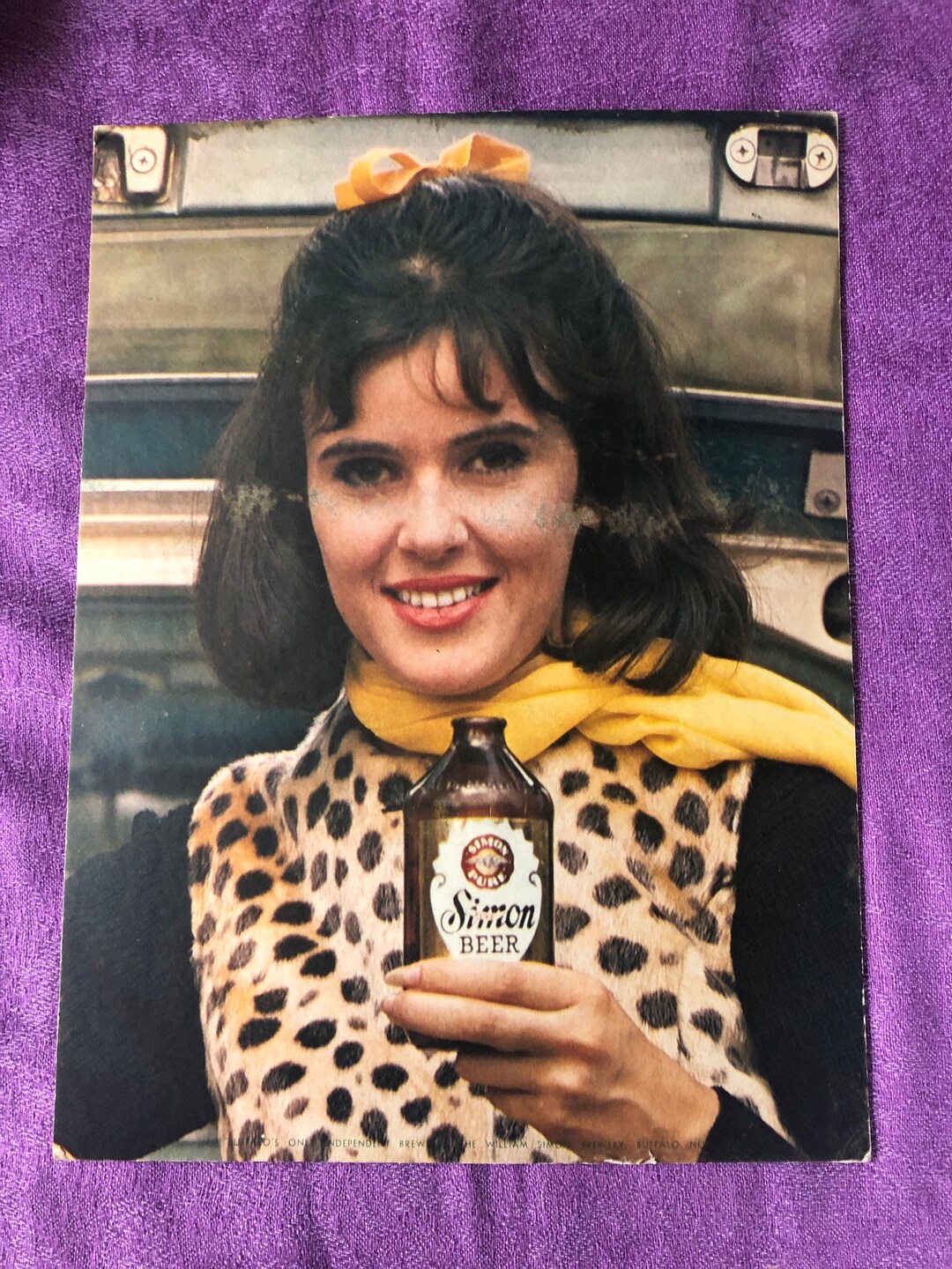 Vintage 1950s Simon Pure Beer Cardboard Sign: William Simon Brewery ...