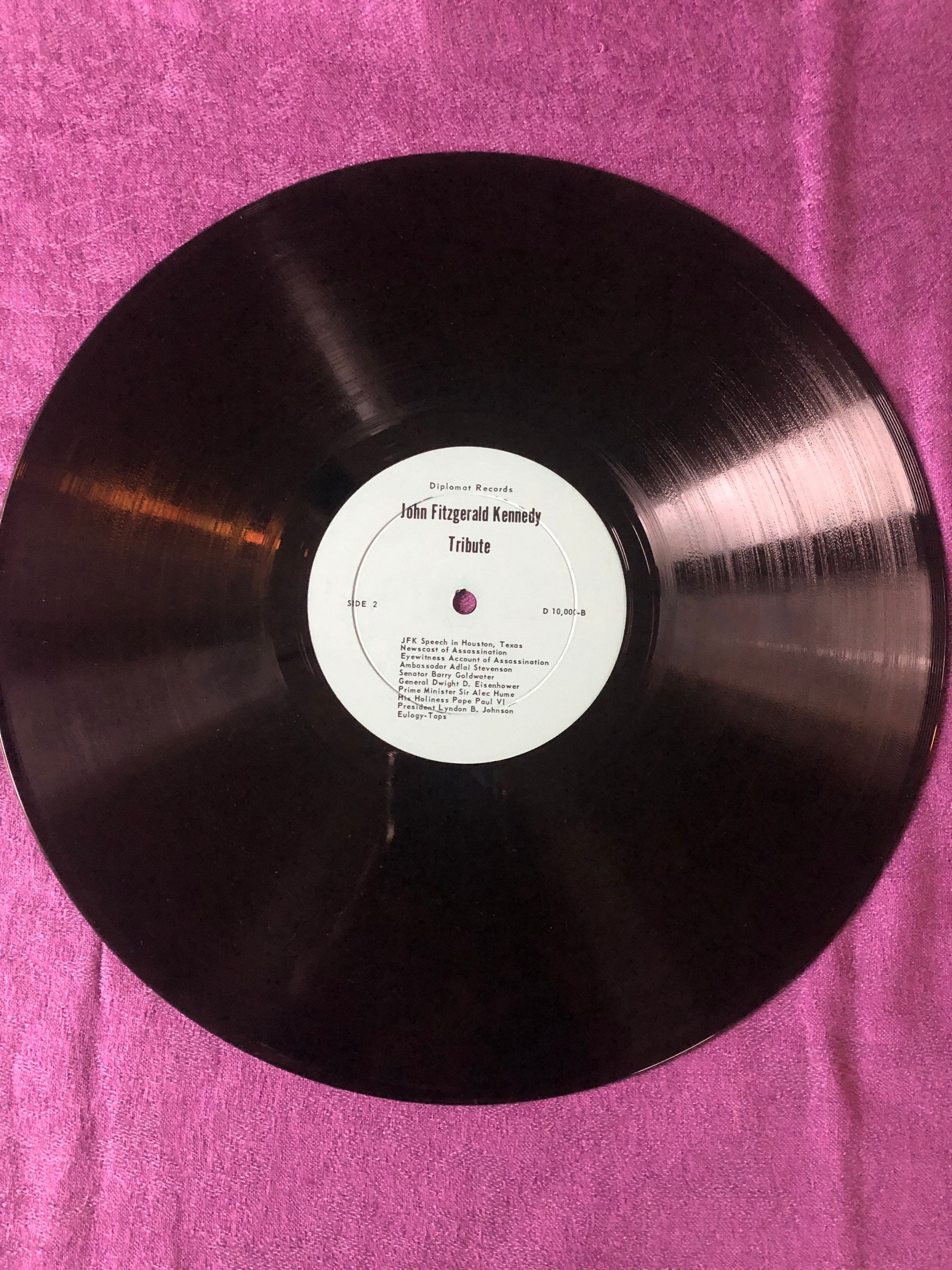 John Fitzgerald Kennedy Vinyl Record, a Memorial Album, 1917 1963 ...