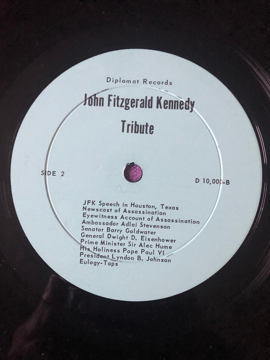 John Fitzgerald Kennedy Vinyl Record, a Memorial Album, 1917 1963 ...