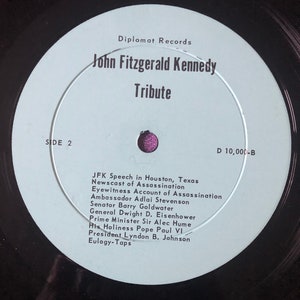 John Fitzgerald Kennedy, Vinyl Record, a Memorial Album, 1917 - 1963 ...