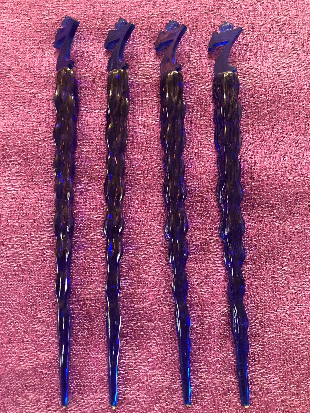 Seagrams 7 Branded Swizzle Sticks X 4, Stir Sticks, Blue - Etsy