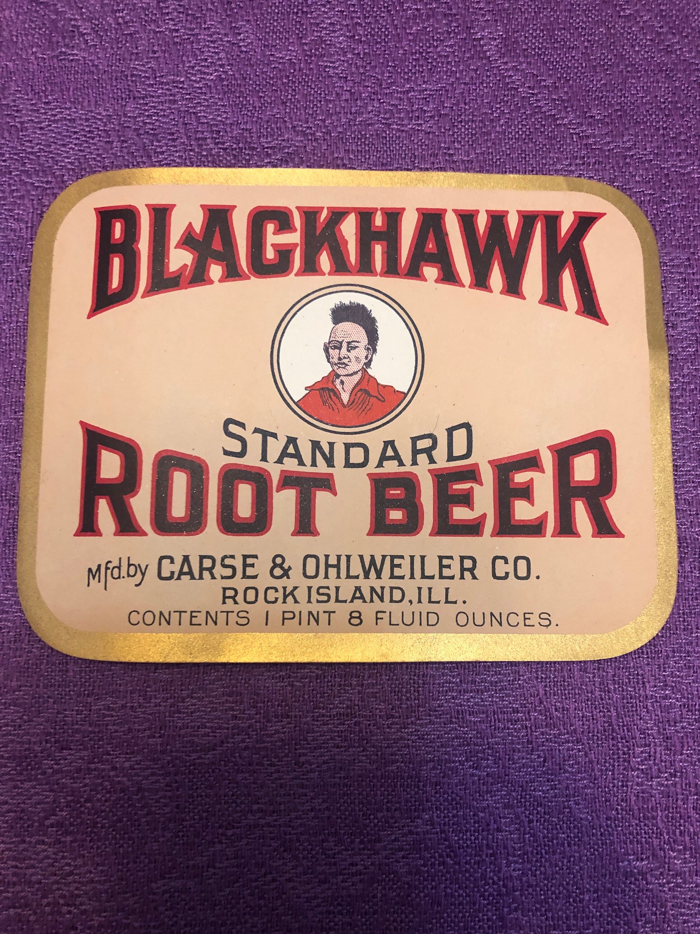 Blackhawk Standard Root Beer Label From 1930s New Never - Etsy