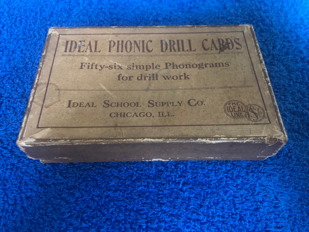 Ideal Phonic Drill Cards, 56 Simple Phonograms for Drill Work, Antique ...