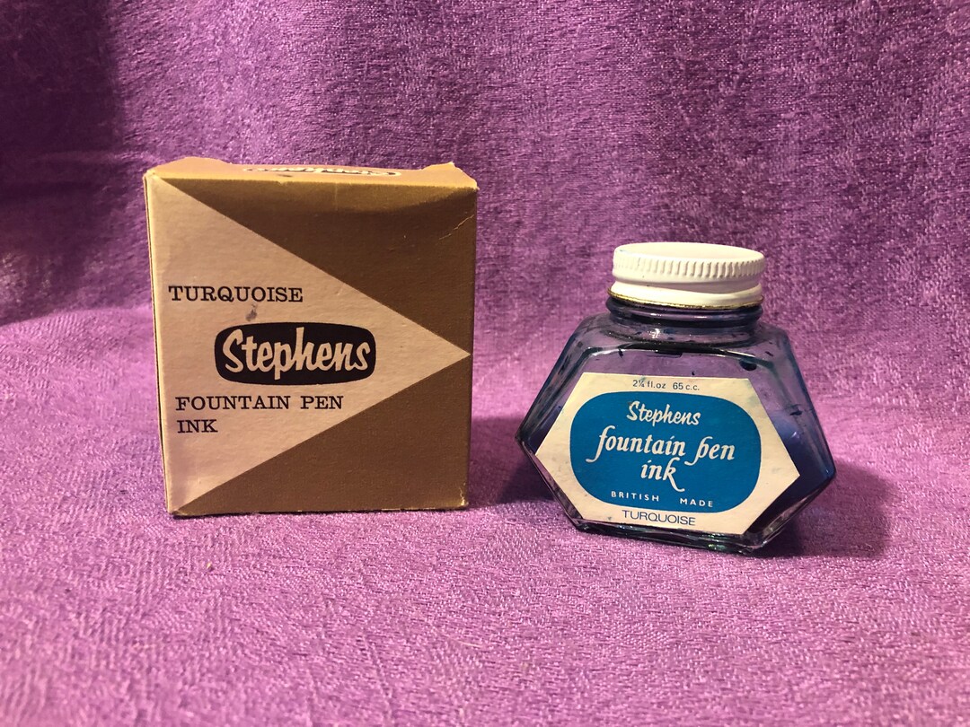 Empty Ink Bottle, Stephens Fountain Pen Ink, Turquoise, Empty Bottle ...