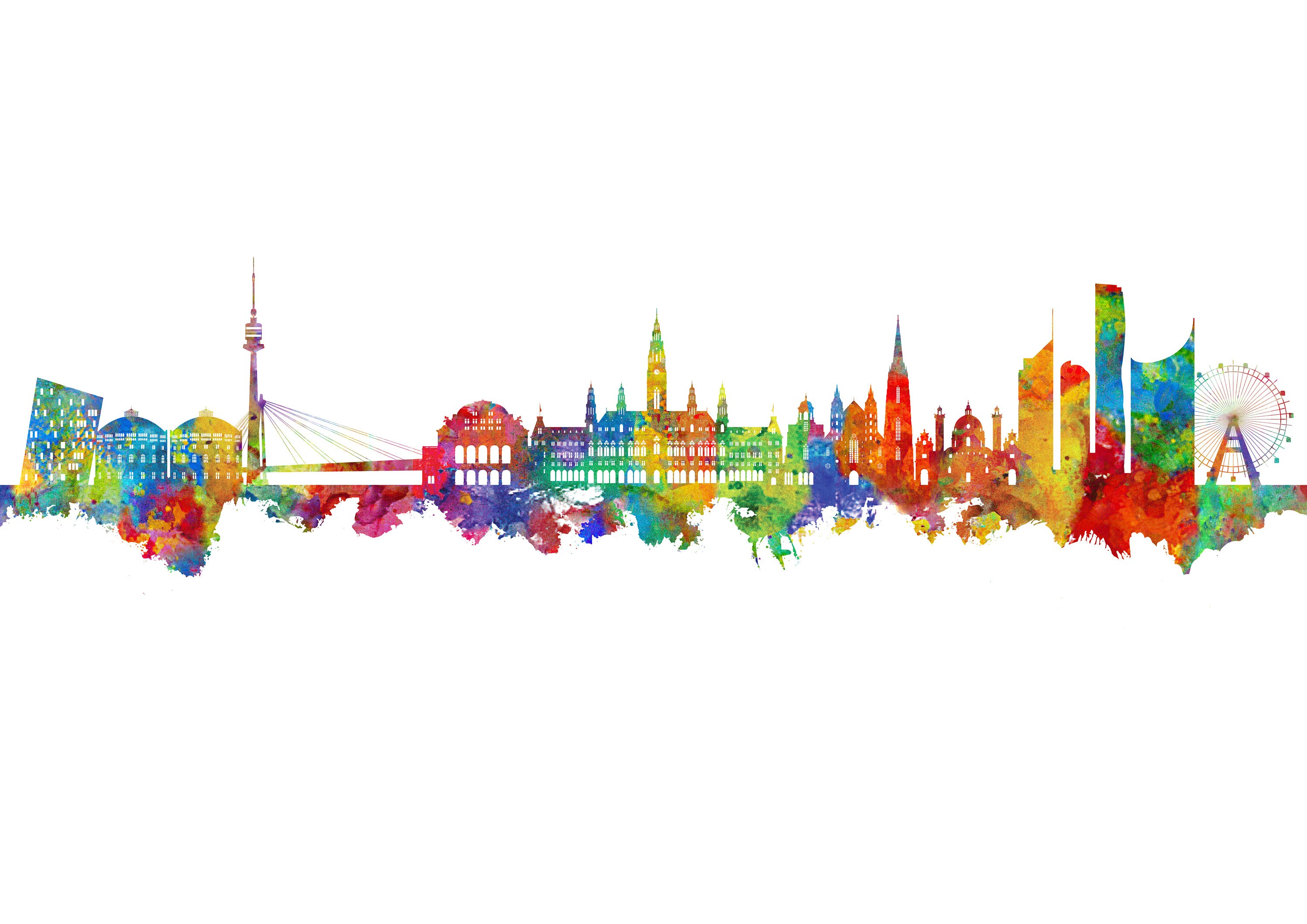 Vienna Skyline Vienna Cityscape Vienna Painting Vienna - Etsy Denmark