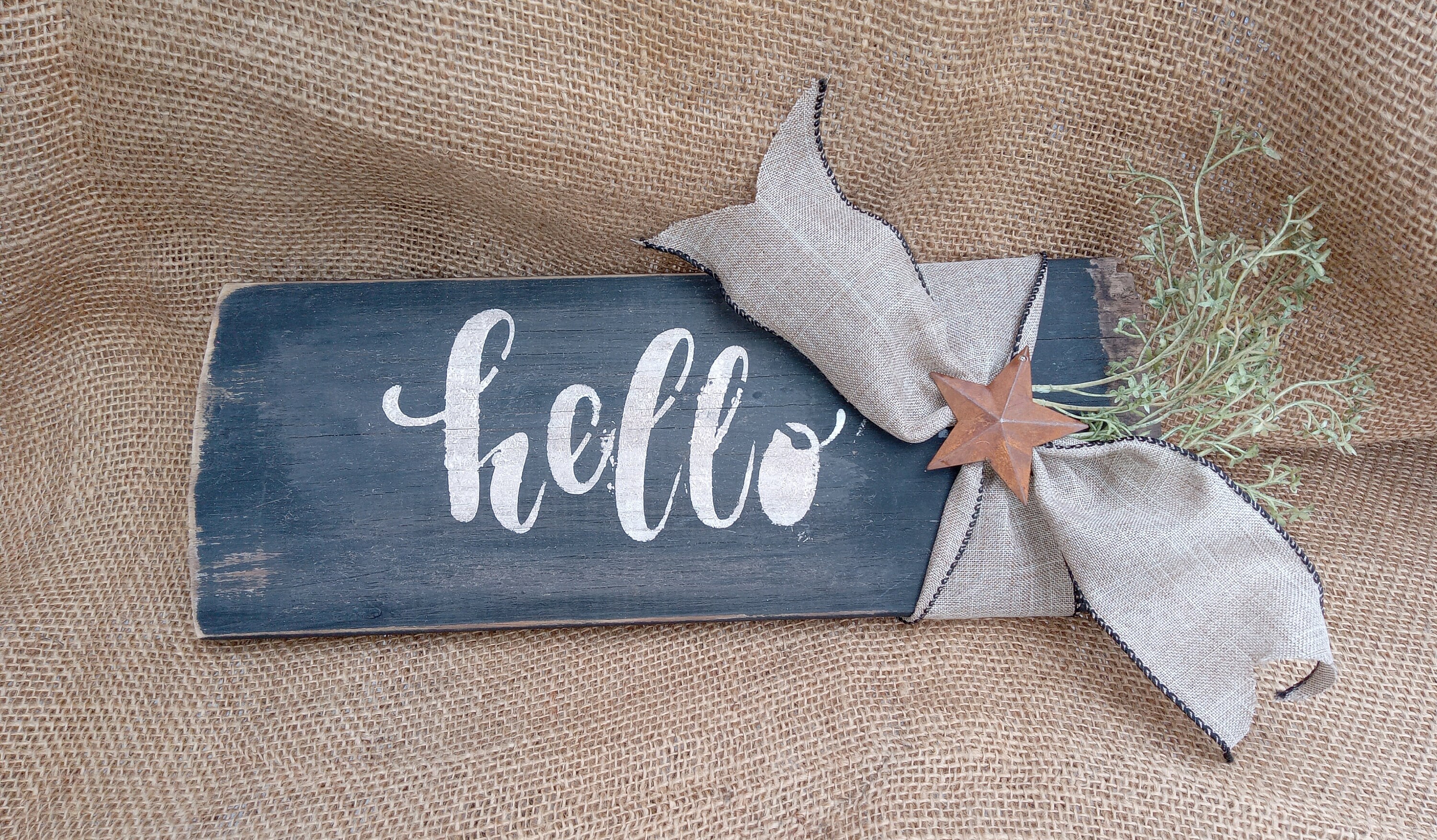 Hello Sign/ Hello/ Rustic Hello Sign/ Country Hello Sign/ Farmhouse ...