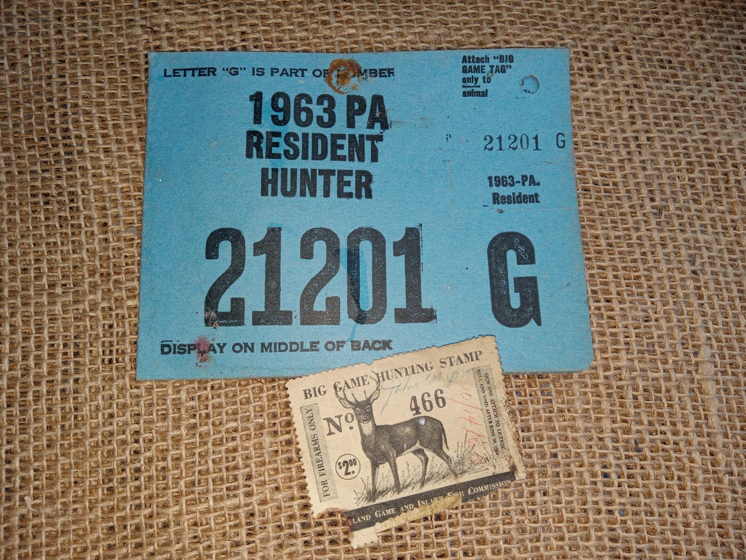 Hunting License With Sticker /1963 Hunting License/ Vintage Hunting ...
