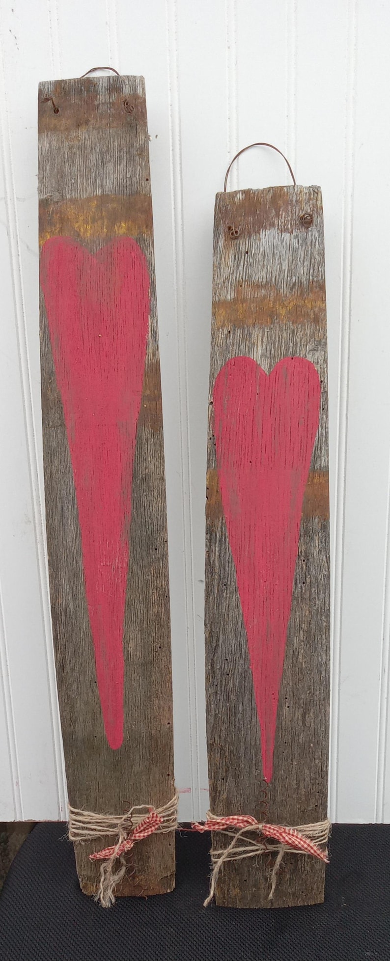 Barrel Slate Heart Decor/ Handpainted Primitive Heart/ Primitive Hearts ...