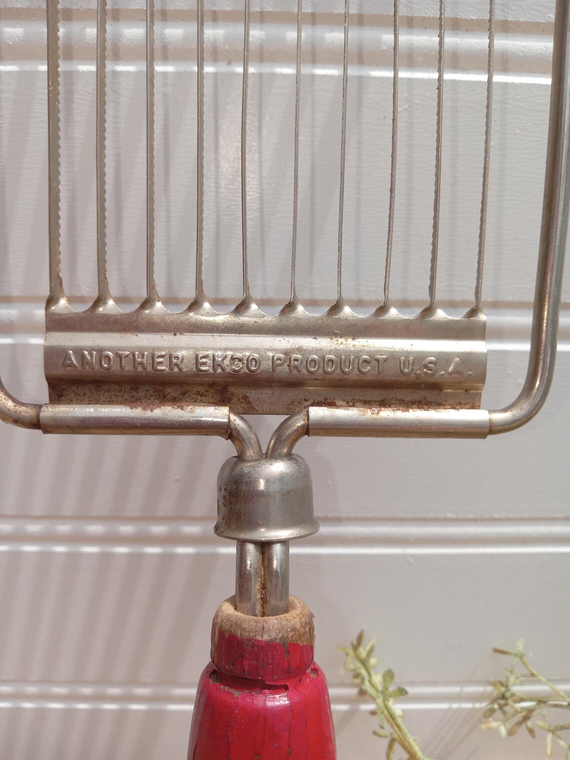 Vintage Red Handle Cutting Utensil: Kitchen Tool - Etsy
