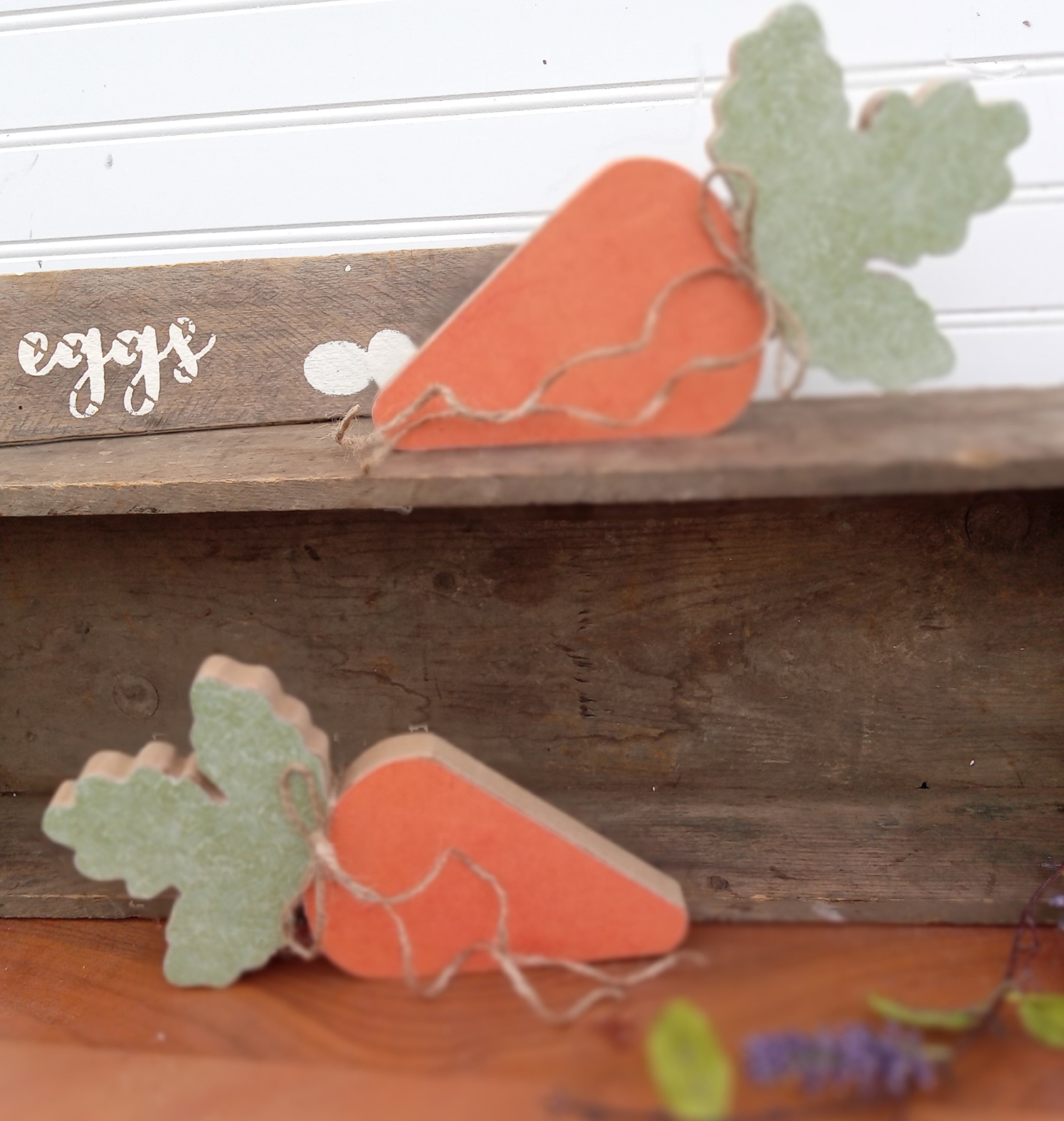 Carrots/ Wood Carrot/ Carrot/ Carrot Decor/ Carrot With Jute Bow/ Wood ...