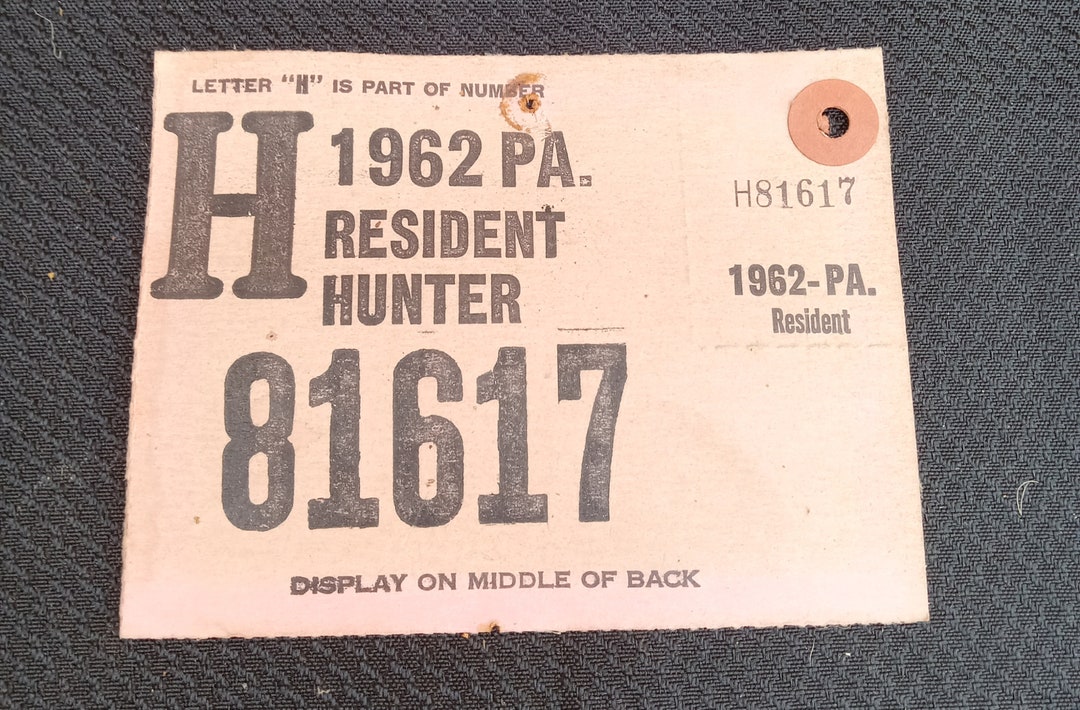 1962 PA Resident Hunting License: Vintage Hunter Collectible - Etsy