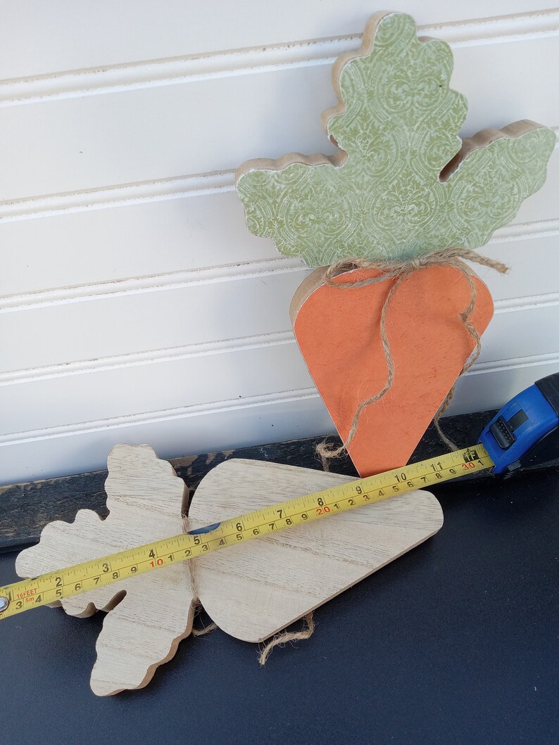 Carrots/ Wood Carrot/ Carrot/ Carrot Decor/ Carrot With Jute Bow/ Wood ...