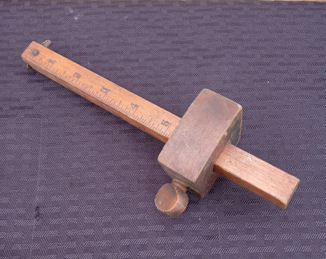Antique Wood Carpenters Scribe/ Marking Tool/ Wood Measure Stick/ Wood ...
