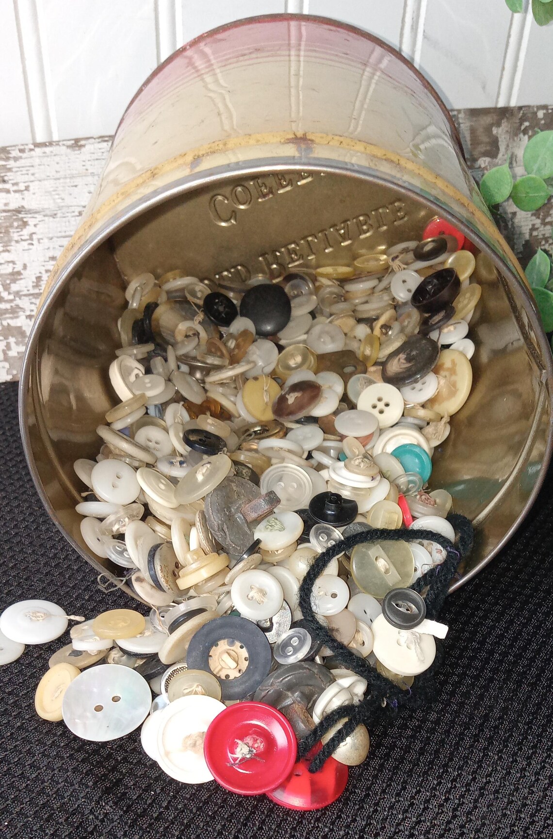 Buttons/coffee Tin/old Reliable Coffee/ Vintage Buttons/ Vintage Tin ...