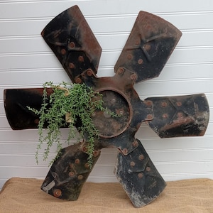 Vintage Rusty Farm Fan Blade/ Fan Blade Decor/ Rustic Decor/ Wall ...