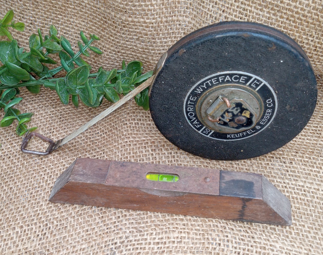 Vintage Tape Measure and Level/ Vintage Level/ Vintage Tape Measure/set ...
