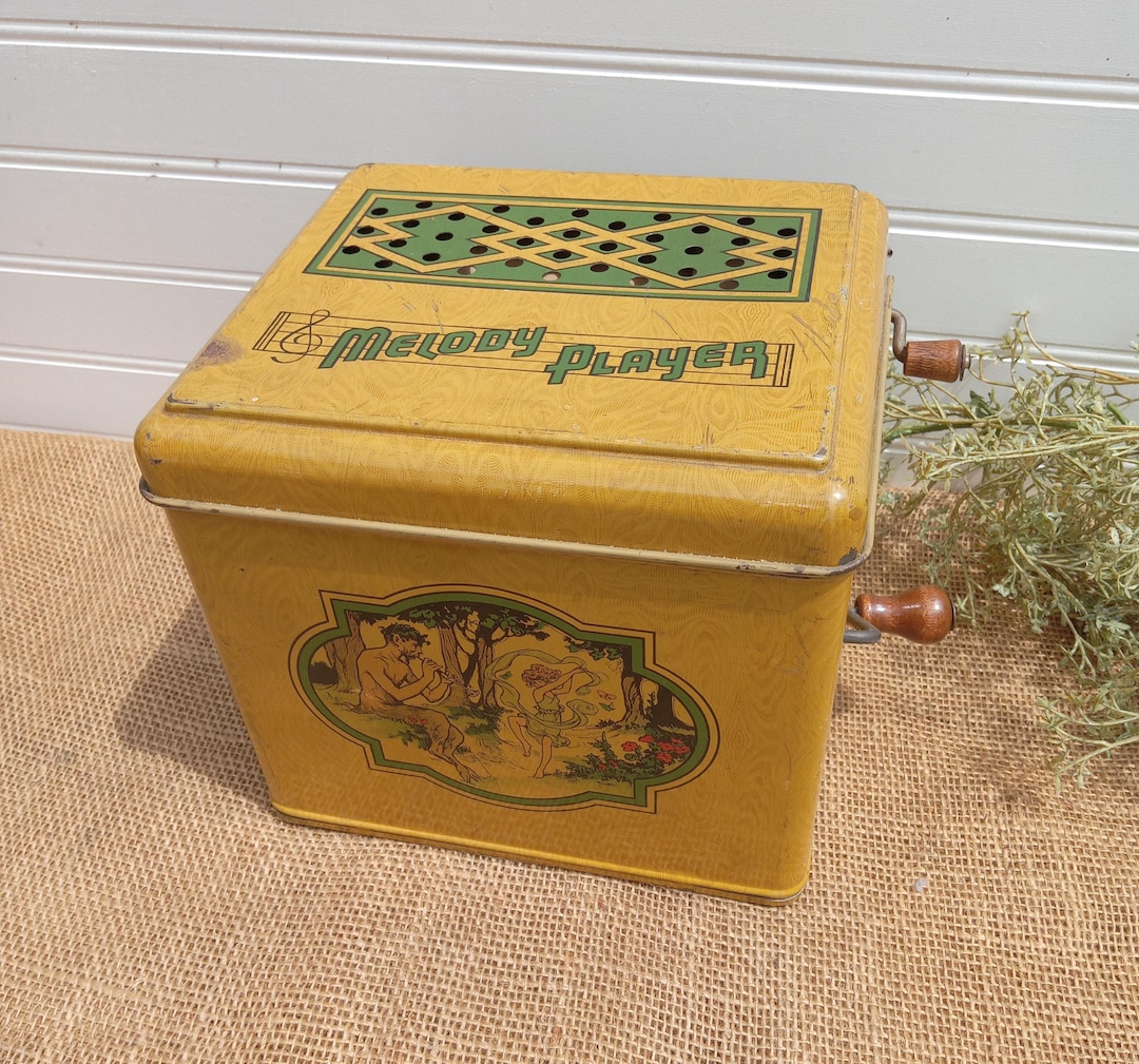 Vintage Melody Player/ Vintage Music Tin Box/ Music Box / Music Tin ...