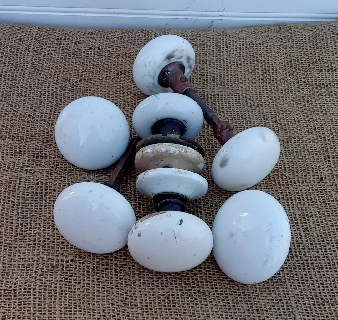 Porcelain Vintage Door Knobs/ Old Door Knobs/ White Door Knobs/ Vintage Door Knobs/ Door Knobs ...