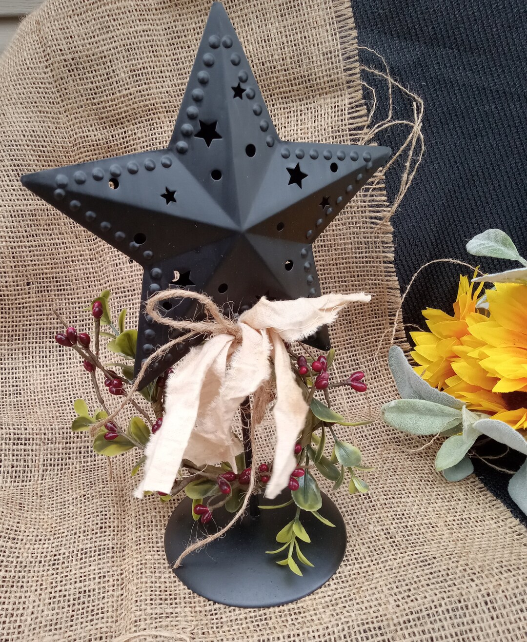 Country Star Decor With Berries and Greenery - Etsy