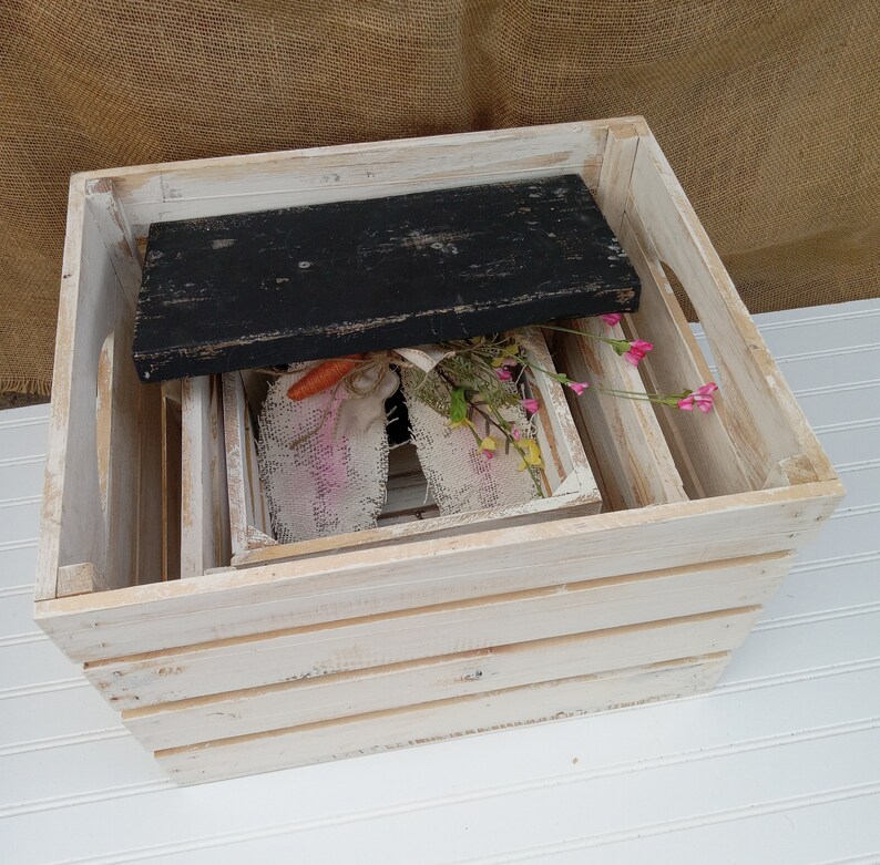 Bunny/ Bunny Crate/ Crate Bunny/ 3 Crate Wood Bunny/ Wood Bunny / Porch ...
