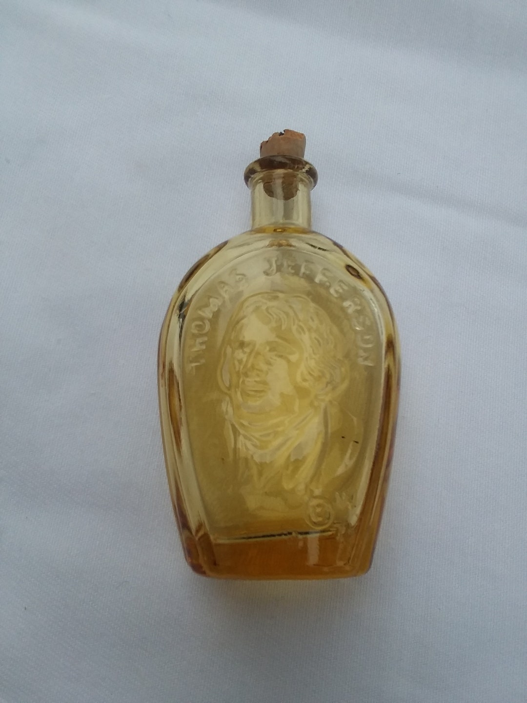 Vintage Wheaton Amber Glass Mini Bottlew/cork Thomas Jefferson - Etsy