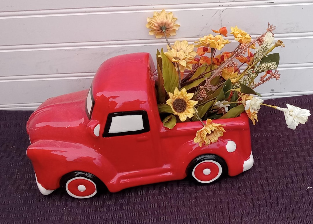 Red Truck Planter/ Planter/ Ceramic Planter/ Red Truck - Etsy