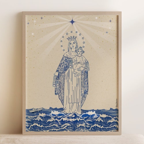 Stella Maris Star of the Sea Printable Wall Art Catholic - Etsy