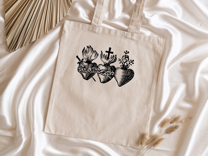 Sacred Hearts of the Holy Family Tote Bag Catholic Tote Bags - Etsy