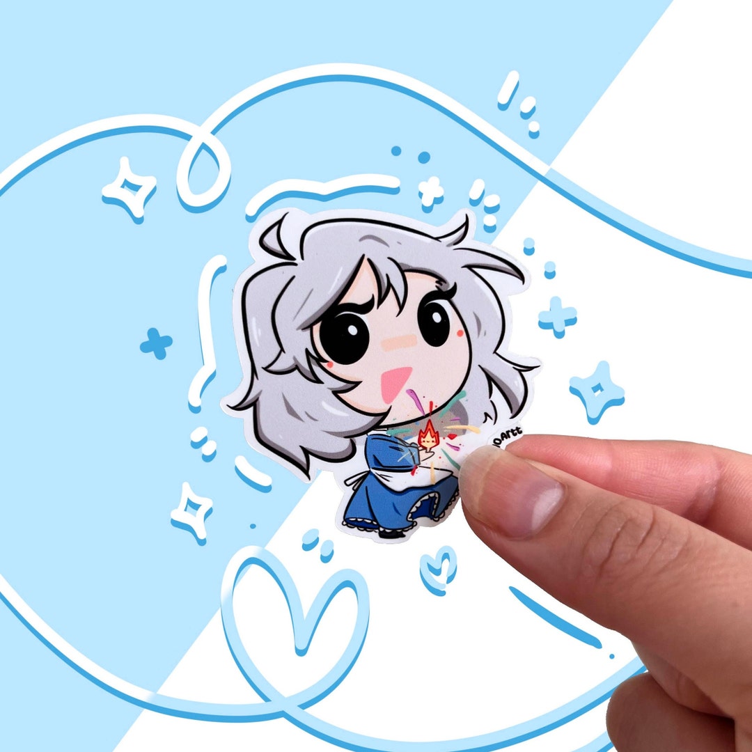 Howls Moving Castle Sticker, Anime, Howl and Sophie, Calcifer, Sticker ...