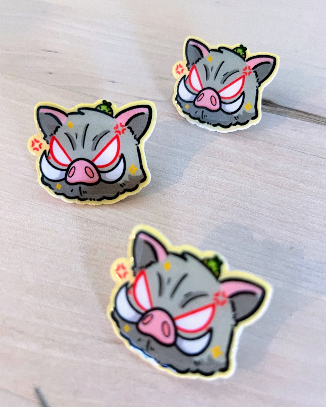 Anime Pin: Mini Pin, Handmade Pin, Anime Pin, Wild Boar, Demons ...