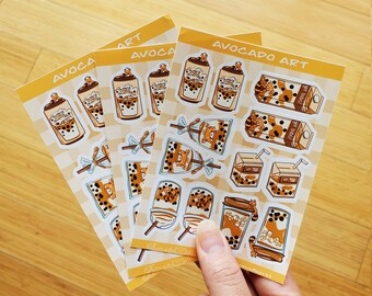 Boba Sticker Sheet - Etsy