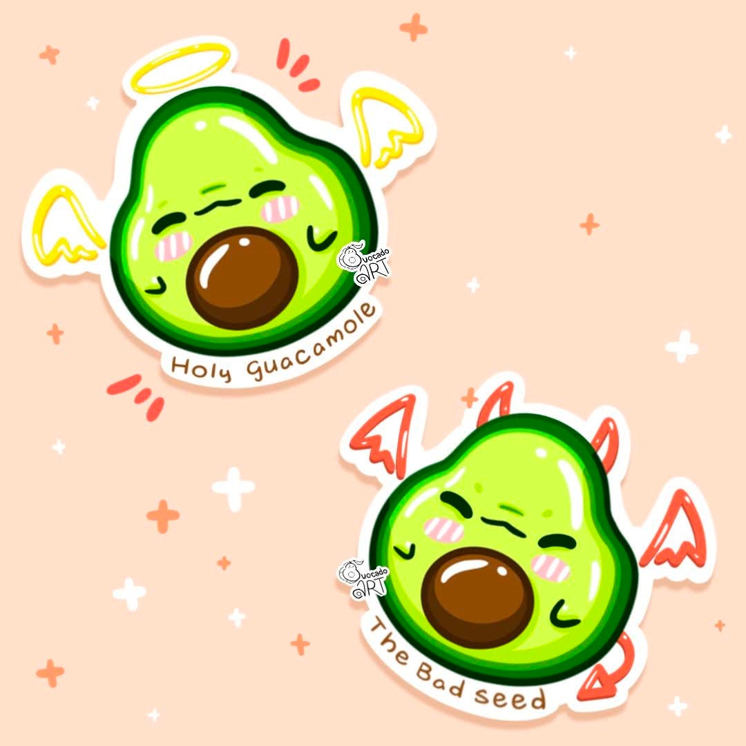 Avocado: Angel/devil - Etsy
