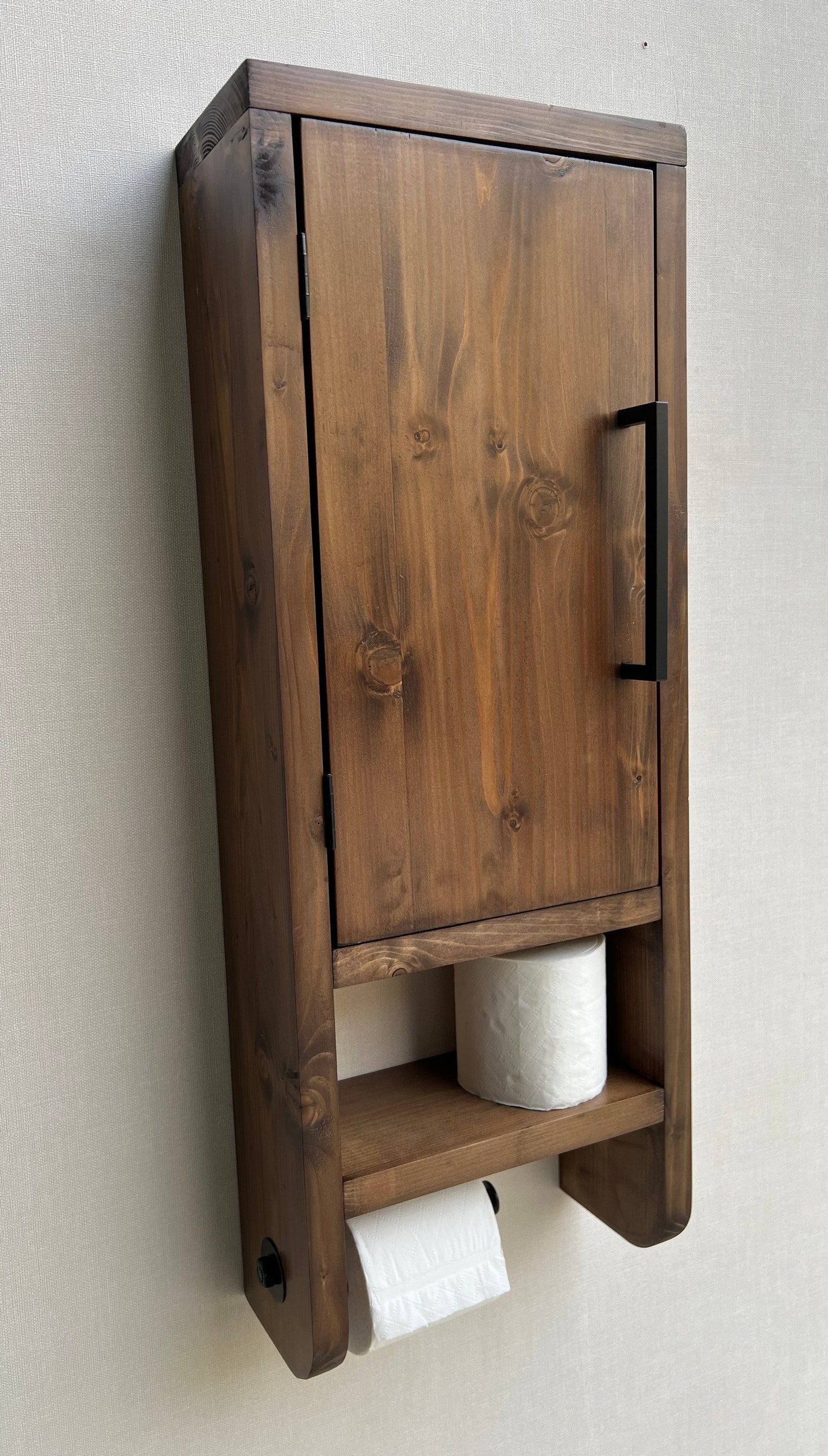 Rustic Wood Toilet Roll Paper Holder Wall Mounted Batroom Unit - Etsy