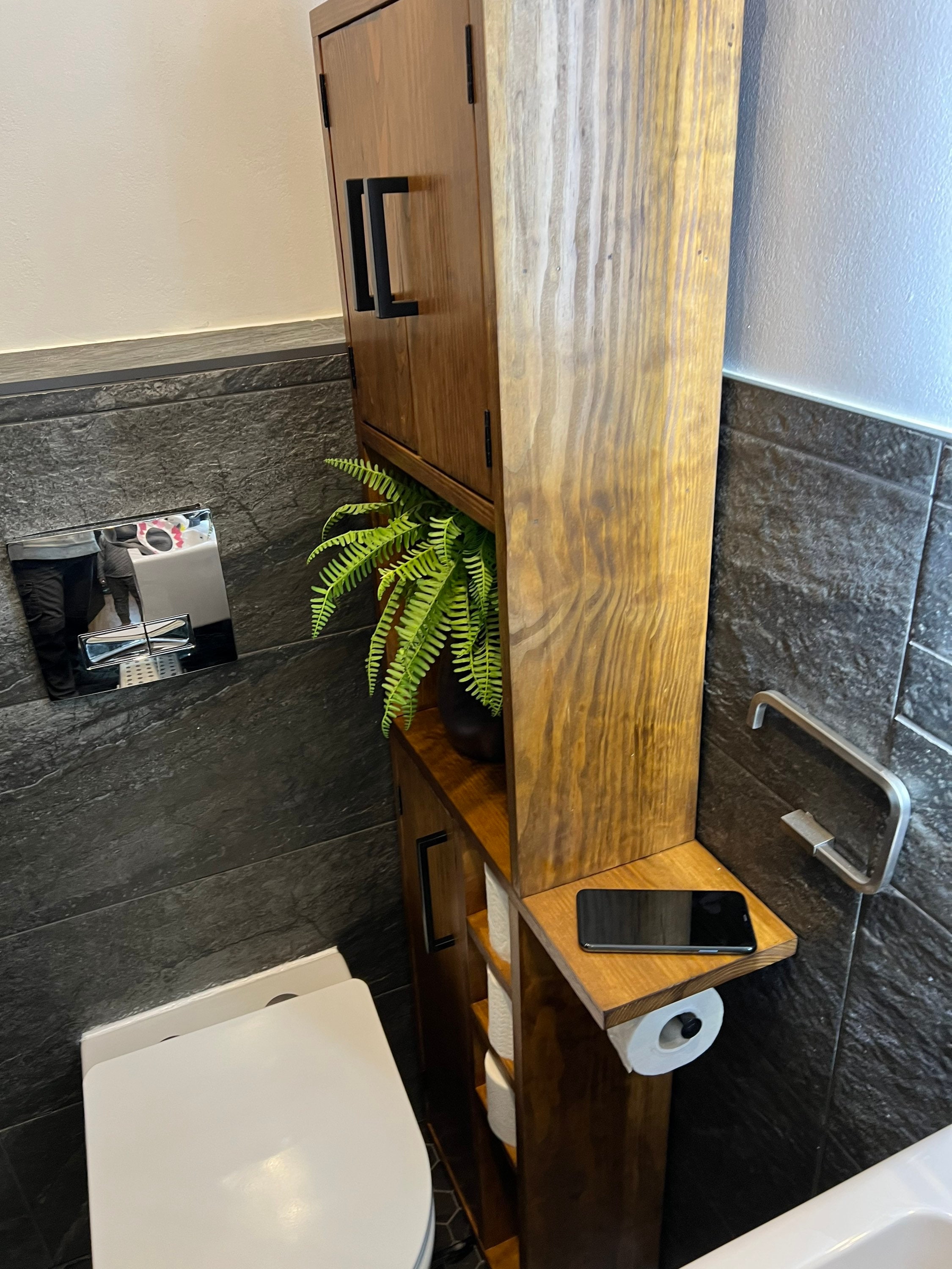 Rustic Wood Toilet Roll Paper Holder Unit Batroom Unit - Etsy UK