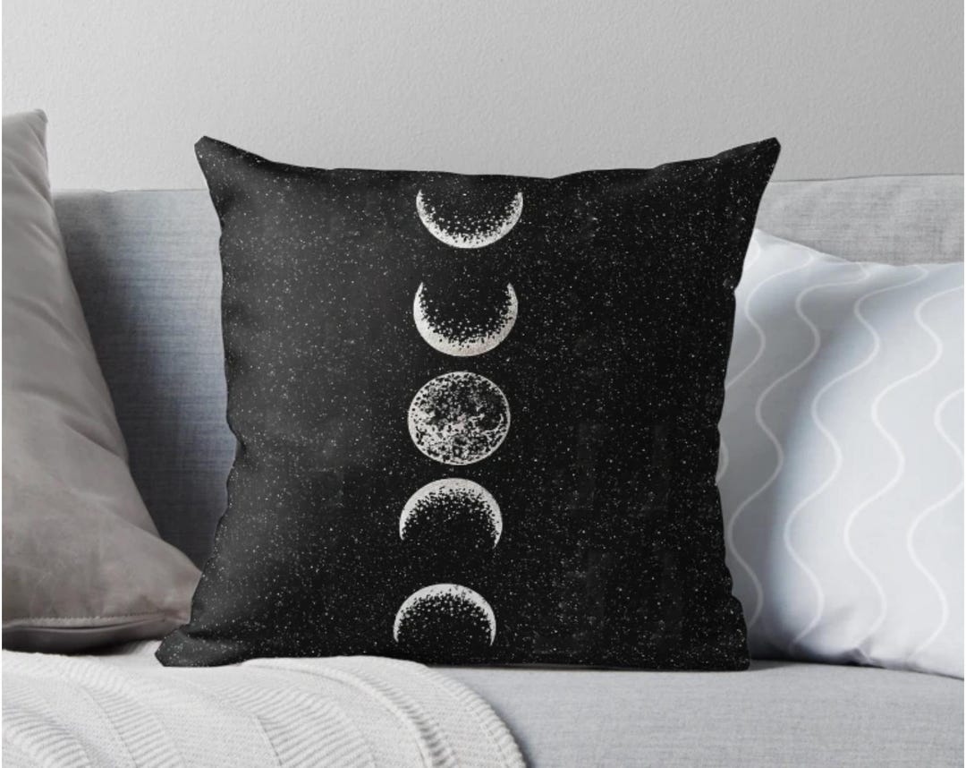Moon Phases Pillow Moon Phases Throw Pillow Moon Pillow - Etsy