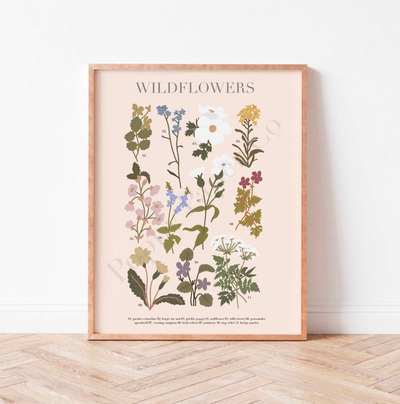 Wildflower Chart Digital Print 8 X 10 - Etsy