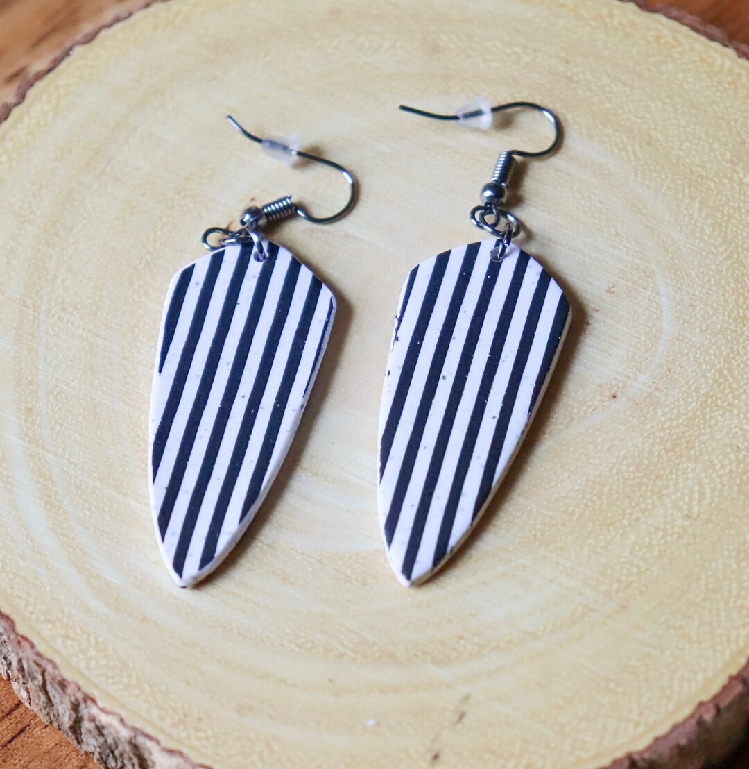Stripe Dagger Dangle Halloween Earring Addams Stripes - Etsy