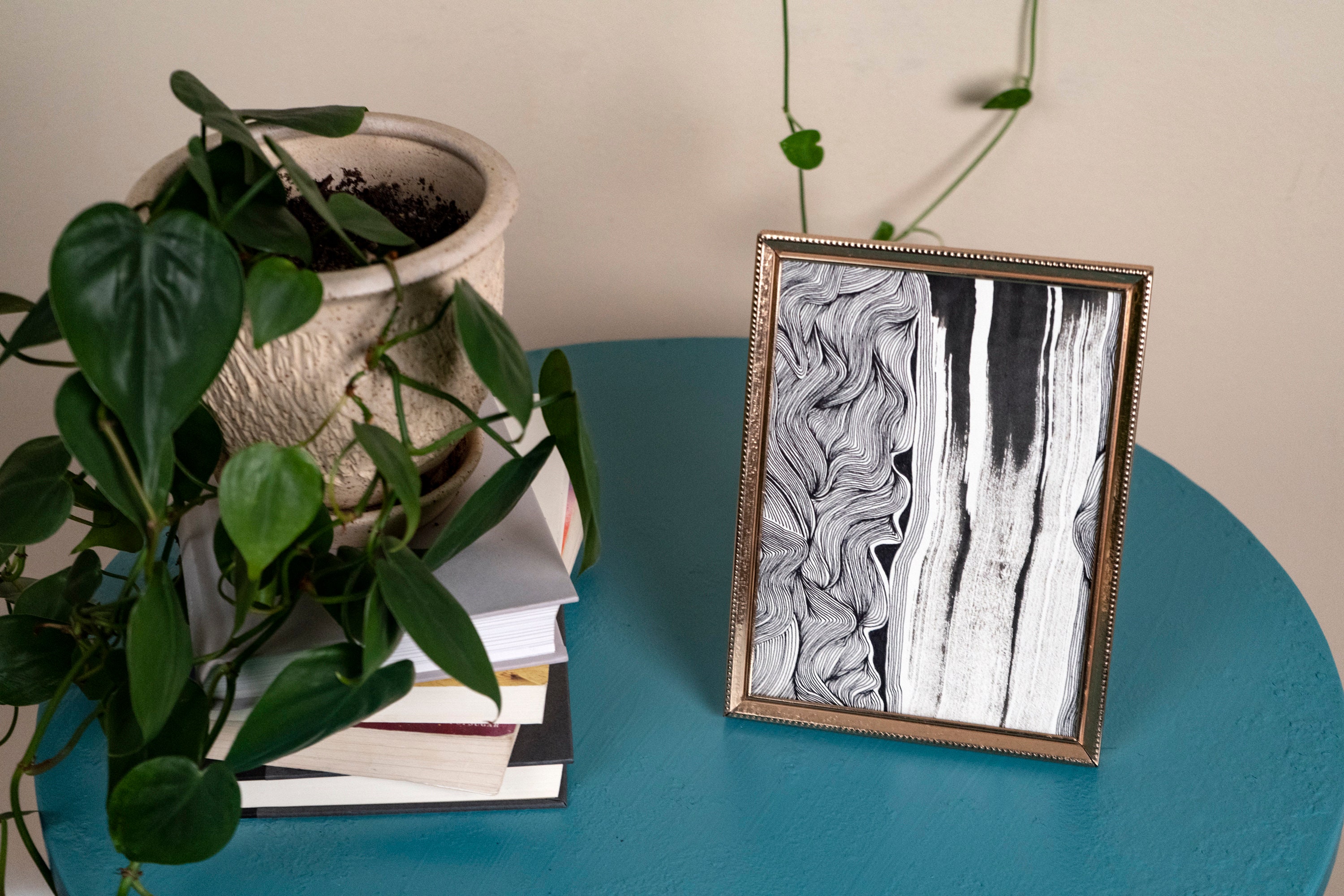 Waterfall Mixed Media Line Drawing print Available 6x8 - Etsy