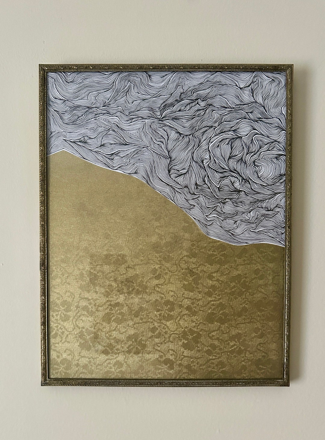 Wallpaper | Mixed Media Abstract Line Art Collage (print Available) - Etsy