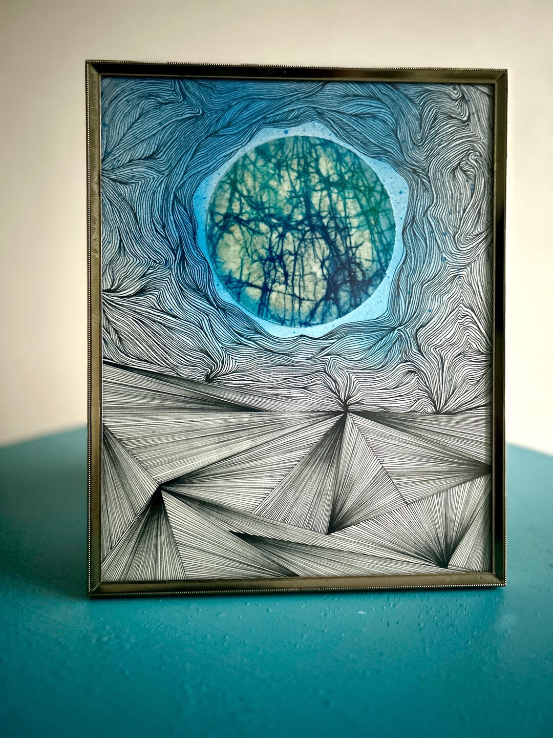 Dimension | Mixed Media Abstract Line Art Collage (print Available) - Etsy