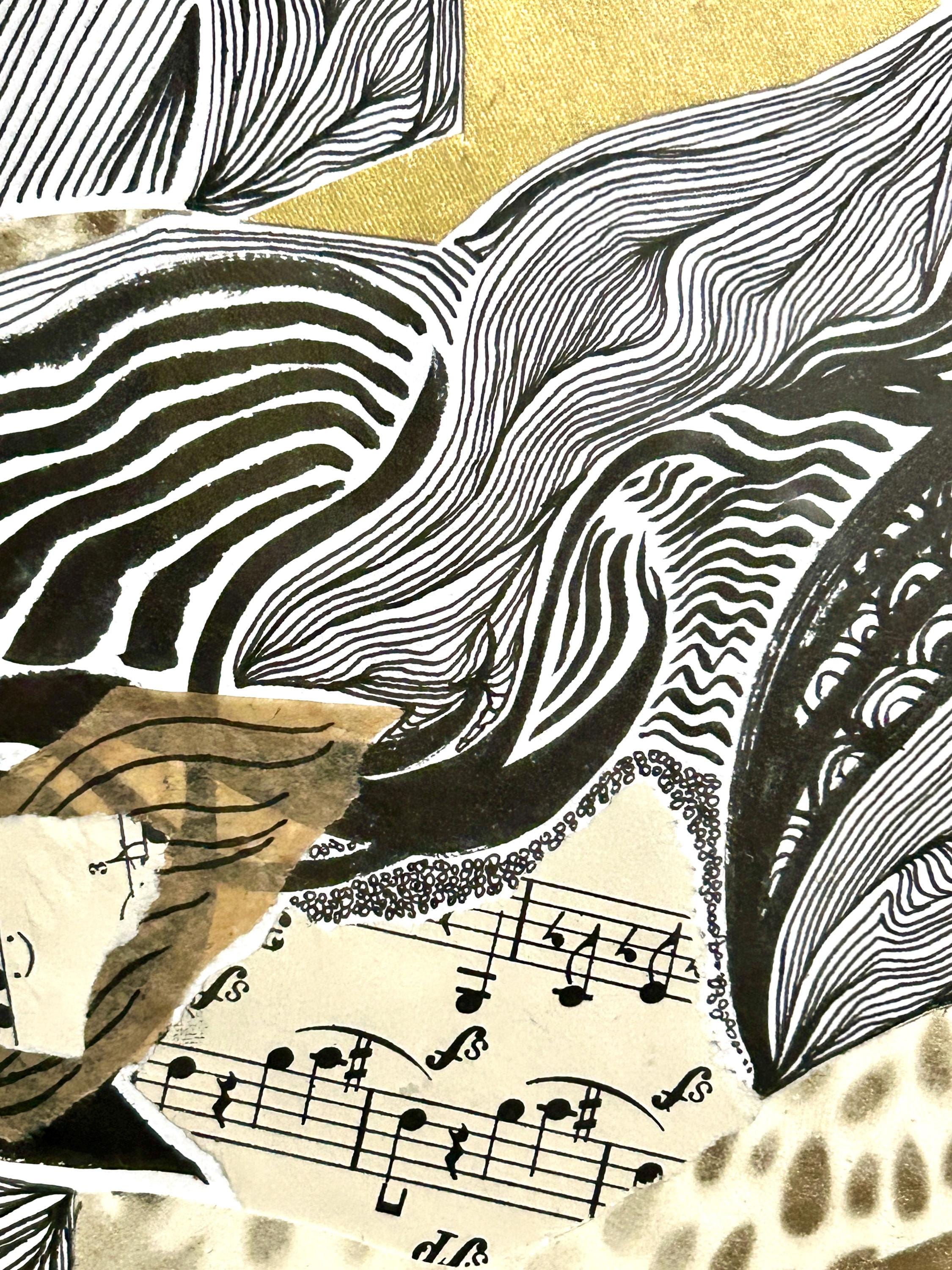 Field | Mixed Media Abstract Line Art Collage (print Available) - Etsy