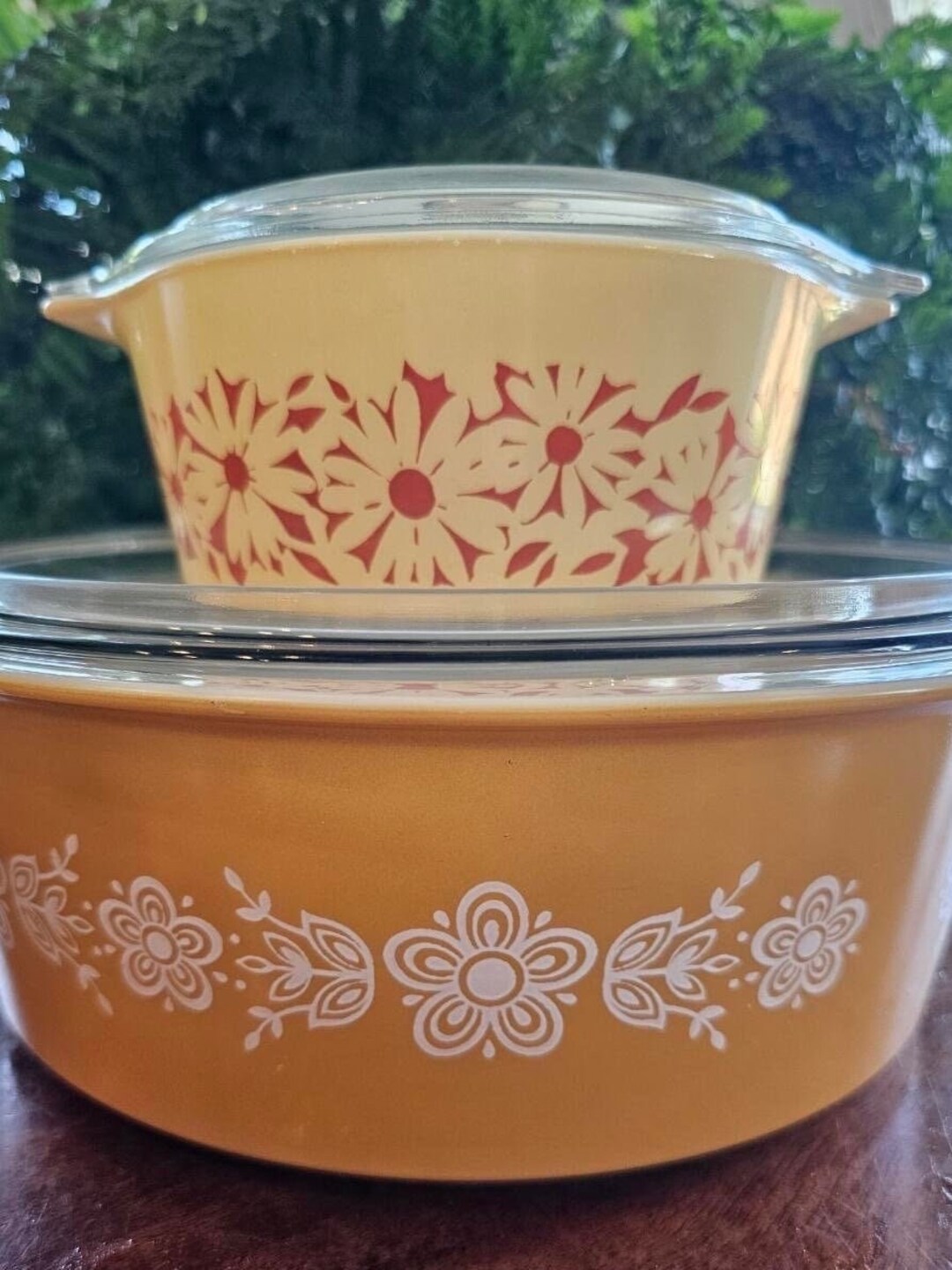 Vintage 1978 Pyrex Daisy Silhouette 1 Qt Casserole | Flower Power ...