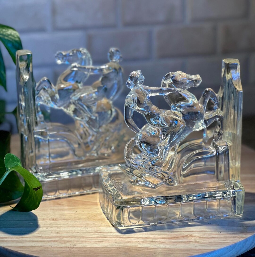 Vintage Lady Godiva on Horse Bookends, K.R. Haley Glass Co, C. 1940 ...