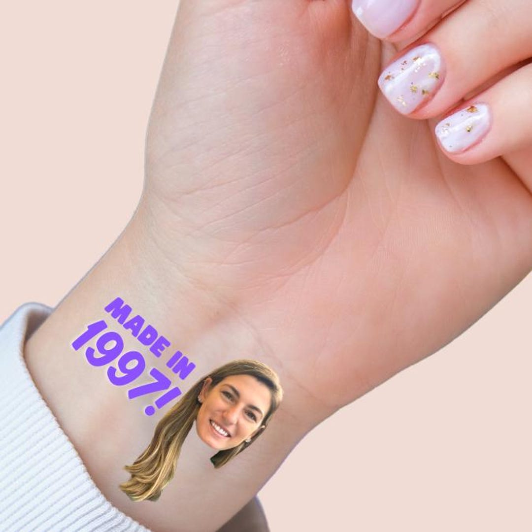 Made in 1997! Personalized Year Birthday Party Favors Temporary Tattoos ...