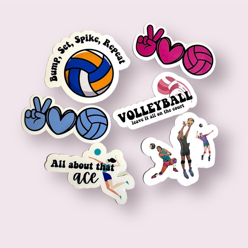 Volleyball Stickers - Etsy
