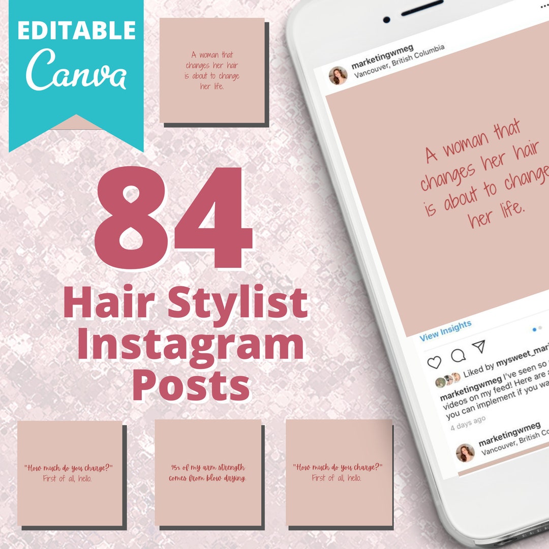 EDITABLE 84 Hair Stylist Instagram Posts Instagram Hair - Etsy